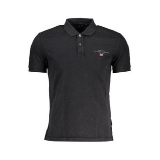 Napapijri Schwarzes Baumwoll Herren Polo Shirt