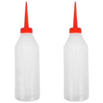 Pretyzoom 2 St&uuml;ck Teiliges N&auml;hmaschinen &Ouml;lflaschen Transparente und Rote Kunststoff ausgie&szlig;er mit Nadelspitze Pr&auml;zise &Ouml;lausgabe f&uuml;r Maschinen&ouml;l und Bastelkleber