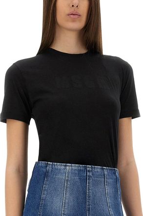Msgm Slim Fit Cotton T-Shirt - Black