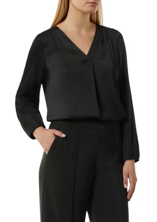 Comma Satinbluse mit V-Ausschnitt