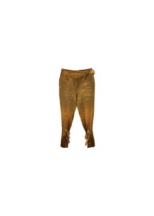 Victoria Beckham Gold hammered satin buckled ankle trousers Size 28/71
