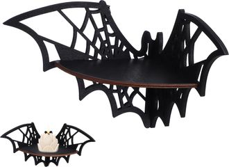 DOITOOL Eck-wandregal Holz Schwebend mit Kreativem Spinnennetz-Design Dekoratives Wand-eckregal für Schlafzimmer Wohnzimmer Küche Vielseitiges Aufbewahrungsre