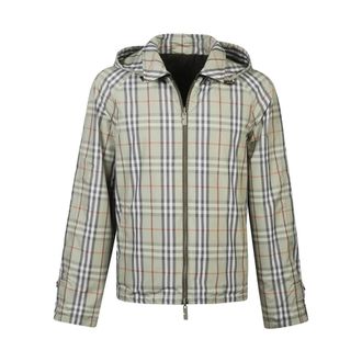 Burberry Reversible Check Cotton Jacket - - Jackets - Herren - Gr&uuml;n - L