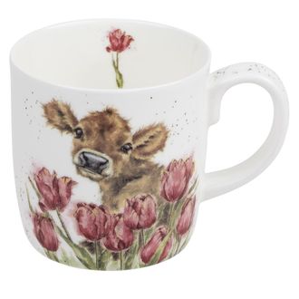 Royal Worcester Wrendale Bessie Kaffeetasse aus feinem Knochenporzellan, 400 ml, Hannah Dale-illustrierte Kaffeetasse