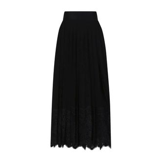 Dolce & Gabbana Femme, Jupes, Noir, Taille: 36 FR Jupe Noire à la Mode avec Design Unique