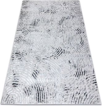 RugsX Modern mefe Teppich 8725 Kreise Fingerabdruck - Strukturell zwei Ebenen aus Vlies grau grey 240x330 cm