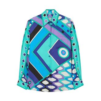 Pucci Femme, Blouses et Chemises, Multicolore, Taille: 40 FR Chemise &agrave; imprim&eacute; g&eacute;om&eacute;trique