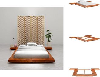 vidaXL Vidaxl - Cadre de lit Futon japonais sans matelas Bois massif 100x200 cm - Cadre De Lit Japonais - Lit Futon - Lit En Bois - Lit Double - Meubles