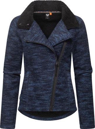 Ragwear Damen Sweatjacke Strickjacke mit Teddyfell-Futter Saskie Melange YOUMODO Navy Gr. XXL