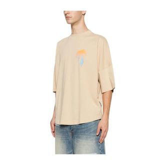Palm Angels Homme, Tops, Beige, Taille: S T-Shirt