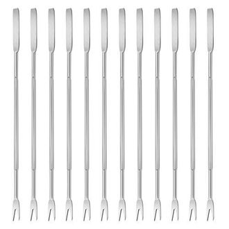 Cabilock 12pi&egrave;ces Fourchettes &agrave; Fruits De Mer Acier Inoxydable Lot de Outils pour Crabes Homards Coquillages Et Noix Design Ergonomique