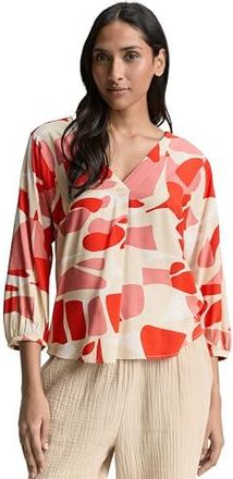 Tom Tailor 1046190 Blouse, 37799-red Dots and Shapes Design, 44 Femmes