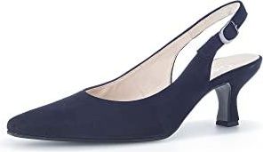 Gabor Femme Escarpins, Dame Escarpins Slingback,Cuir,lani&egrave;re de Cheville,Chaussures de Bureau,Bureau,Confortable,Bleu (atlantik),40 EU / 6.5 UK