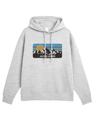 Jack & Jones Herren Jjpeak Sweat Hood Kapuzenpullover, White Melange, XL