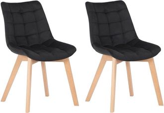 Clp 2er Esszimmerstühle Passaic Samt schwarz