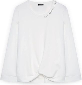 Fiorella Rubino Femme, Sweatshirts et sweats &agrave; capuche, Blanc, Taille: 44 FR SweaT-shirt avec et appliqu&eacute;s lumineux