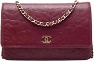 Chanel Portefeuille sur cha&icirc;ne Pre-owned - Femme - Pre-owned - Rouge - Taille: ONE Size