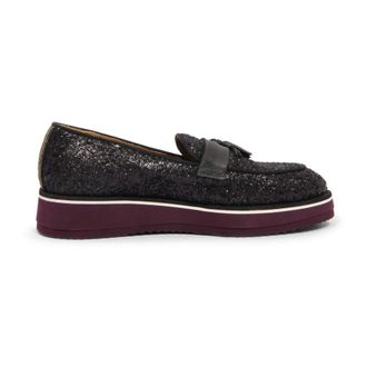 La Martina Glitter Loafer Made in Italy - - Shoes - Damen - Schwarzk - 37 EU