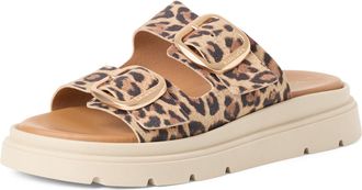 Tamaris Damen Keilsandalen, Frauen Sandalen,TOUCHit-Fu&szlig;bett,lack,rot,rosa,atmungs-aktiv,bequemlichkeit,breit,daempfung,elegant,LEOPARD,40 EU