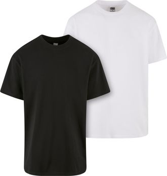 Urban Classics Herren T-Shirt Heavy Oversized Tee 2-Pack, 2er Pack Oversized T-Shirt f&uuml;r M&auml;nner, Baumwolle, Black+White, M