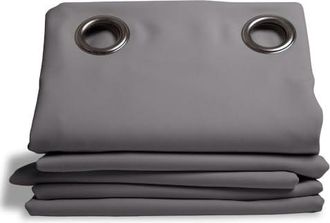 MOONDREAM ThermActiv Rideau Thermique Hiver+&Eacute;t&eacute; 2en1 | Isolant Anti-Chaleur et Anti-Froid | Occultant | Technologie Brevet&eacute;e | Fabrication UE | Oeillets | Gris 