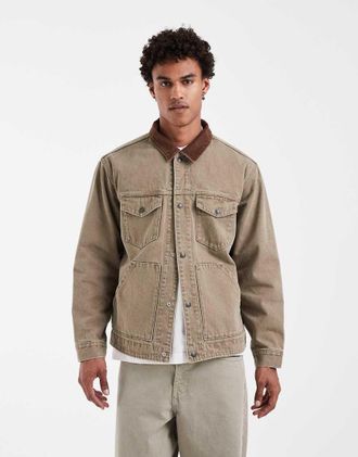 Levi's Munroe Trucker in Beige zum Kn&ouml;pfen-Neutral