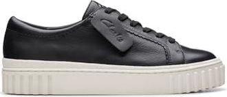 Clarks Mixte Mayhill Walk Shoes, Black Leather, 42 EU