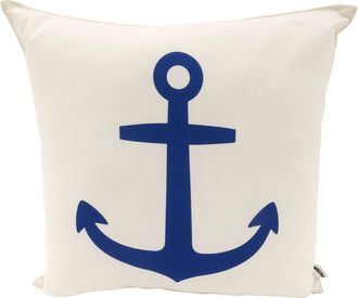 CB Home & Style Outdoor Garten Kissen Dekokissen Wasserabweisend Wasserfest 45 x 45 cm mit Füllung Maritim Anker Moin AHOI (Ankerblau)