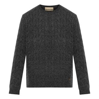 Valentino Zopfmuster Pullover - - Knitwear - Damen - Grau - S