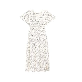 Karl Lagerfeld Midi-Kleid mit Scribble-Print - - Dresses - Damen - Wei&szlig; - XS