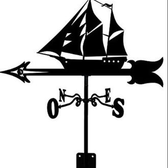 Generic Wetterfahne Aus Schwarzem Metall, Windrichtungsanzeiger f&uuml;R Schuppen, Garten, Terrasse, Dekoration, Windrichtungsanzeiger f&uuml;R Den Au&szlig;Enbereich(A25)