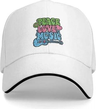 Generic Chapeau dHomme, Paix Amour Musique Casquette us&eacute;e Casquette de Baseball Mode Chapeau de Plage Chapeau de Soleil V&ecirc;tements de Golf Femmes Cadeau pour H