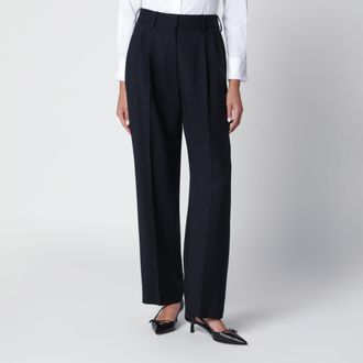 Blaz&eacute; Milano Fox First Class Hose in Navyblau mit Bundfalten aus Wollmischung
