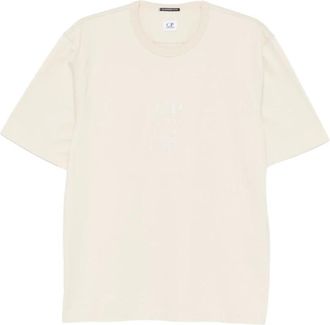 C.P. Company C.p. Company, Homme, Tops, Beige, Taille: XL T-shirt imprim&eacute; &agrave; manches courtes