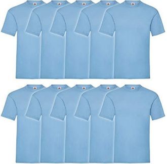 Fruit Of The Loom Kids 10 Pack T-shirt, T-shirt taille normale Col ras du cou Manches courtes Gar&ccedil;on, Bleu (Sky Blue YT), 12-13 Y (Taille fabricant: 12-13 Y)