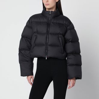 Gucci Schwarze wattierte Cropped-Jacke mit Rei&szlig;verschluss
