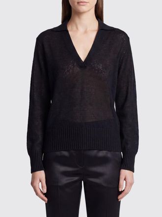 Tom Ford Pull &agrave; col V en m&eacute;lange de cachemire et soie &agrave; manches longues