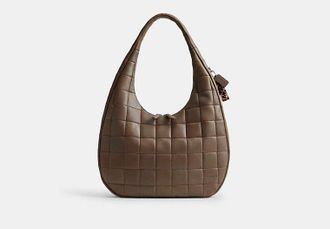 Coach Alter/Ego Gro&szlig;e Schultertasche In Halbmondform Aus Upcrafted-Leder Im Schachbrettmuster