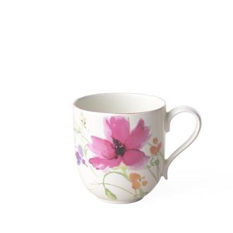 Villeroy & Boch Mariefleur Basic Mug à café, 350 ml, Hauteur : 9 cm, Porcelaine Premium, Blanc/Multicolore