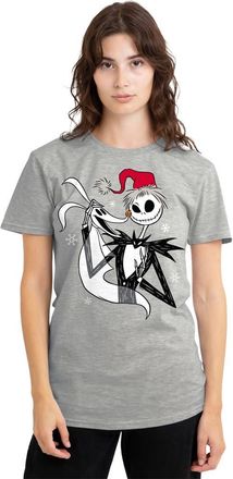 The Nightmare Before Christmas Disney Womens The Nightmare Before Christmas Jack Skellington Ladies, Athletic Heather T-Shirt, XL