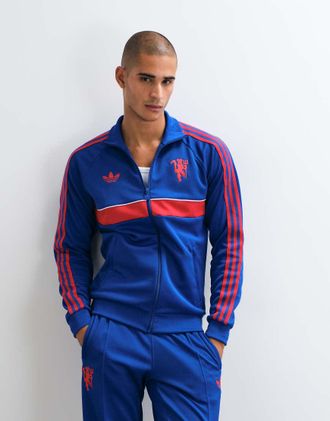 adidas Manchester United Originals Tracktop in Royal Blue-Blau