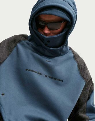 Nike Tech Therma-FIT Boreas Oversized-Kapuzenpullover in Blau