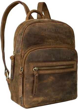 STILORD Alba Petit Sac à Dos en Cuir Femme Vintage Daypack Sac Ville | Mini Sac à Dos en Cuir Véritable pour Shopping, Voyage, Travail & Études, Couleur:torin