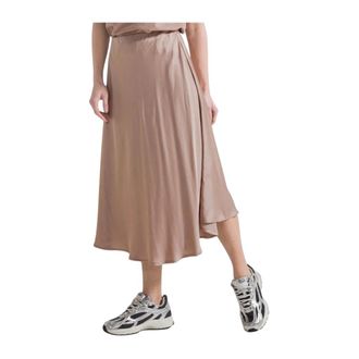 Deha Deha, Femme, Jupes, Brun, Taille: 42 FR Jupe Midi Pliss&eacute;e en Viscose