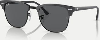 Ray-Ban Clubmaster - Sonnenbrille in Grau auf Schwarz mit grauen Gl&auml;sern