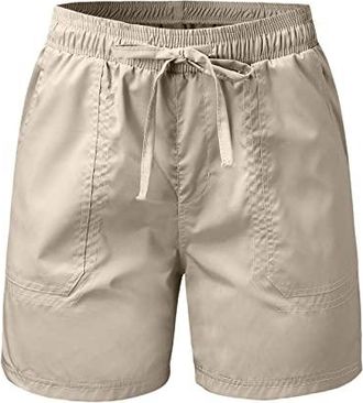 Generic Short en lin confortable non transparent pour femme - Coupe ample - Short intelligent - Jupes de tennis pour le sport, les voyages, les joggeurs, beig