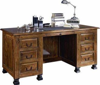 Massivmoebel24 Schreibtisch Sheesham 150x70x75 braun lackiert new boston 206