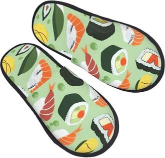 Generic Unisex Pantoufles en Feutre Motif imprim&eacute; de sushis Accueil Slippers Chaud Chaussons en Peluche pour Hiver Maison Femme L