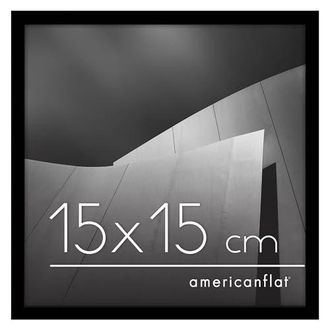 Americanflat Bilderrahmen 15x15 cm aus Kunststoff - Bilderrahmen quadratisch 15x15 cm mit bruchsicherer Scheibe - inklusive St&auml;nder und integrierter Aufh&auml;ngung - S