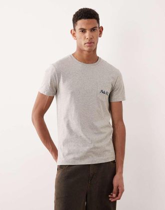 Polo Ralph Lauren T-shirt ajust&eacute; &agrave; imprim&eacute; Polo Bear tir&eacute; darchives au dos - Gris chin&eacute;